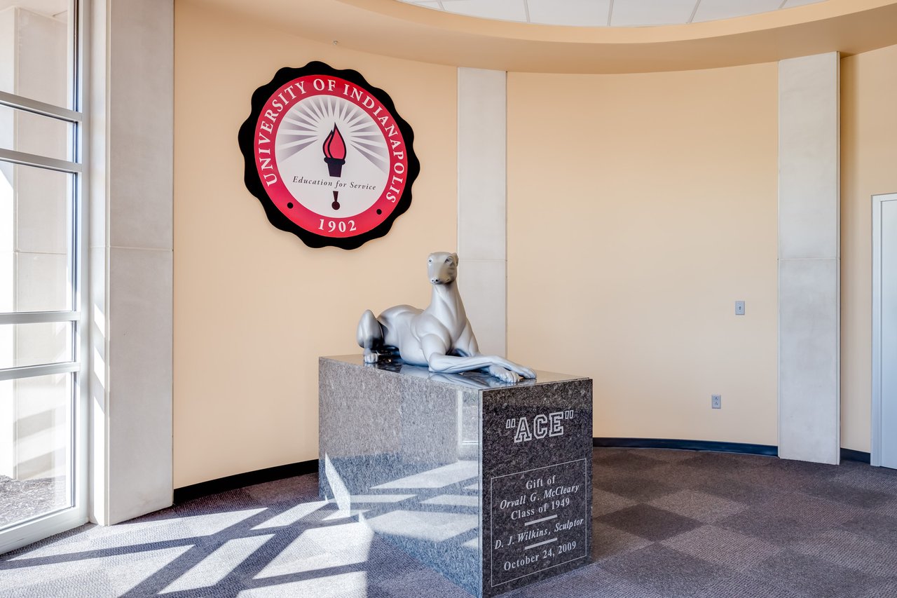 Explore UIndy's Campus - Schwitzer Student Center - 1st Floor Ace Statue